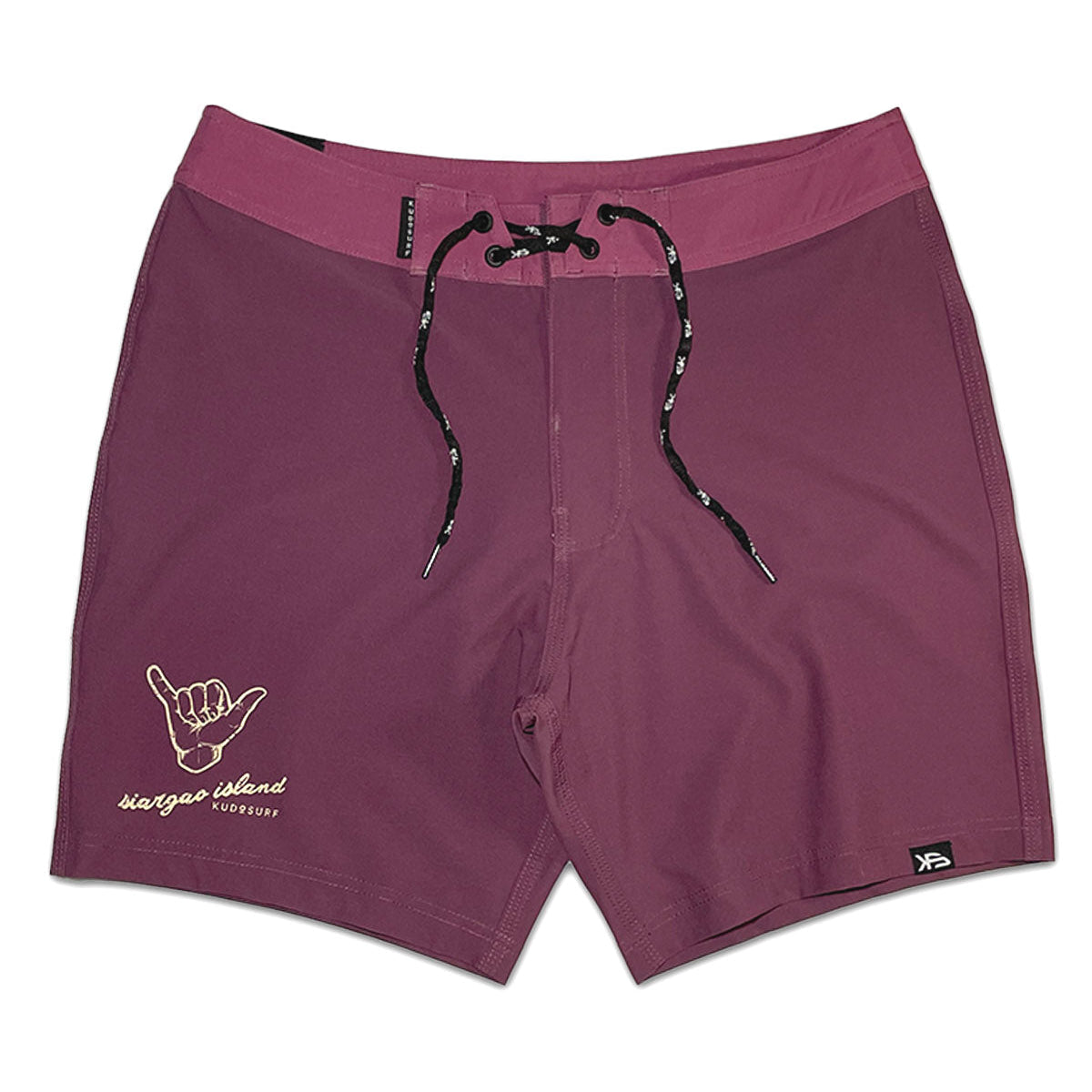 Kudo Surf Men's Wander Shaka Tie Waist Boardshorts - Plum – KS ...